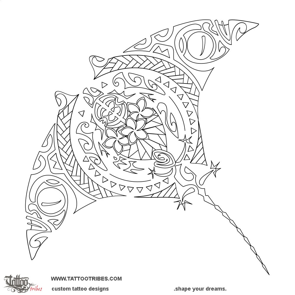 Aera (In the moment) manta turtle original Polynesian tattoo design