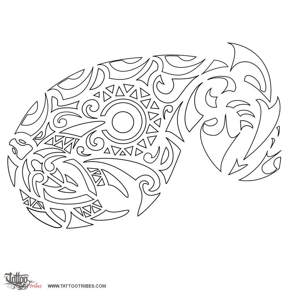 Roto rawa (Interiorità) tartaruga sole original Polynesian tattoo design